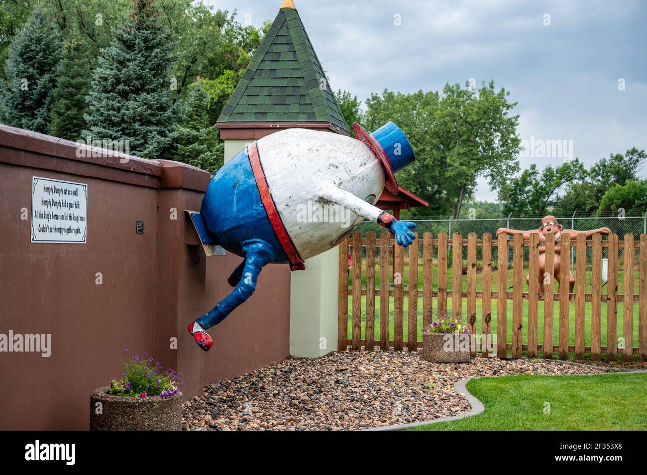 Storybook Island, Rapid City, South Dakota, USA; 7-2020 - Humpty Dumpty ...