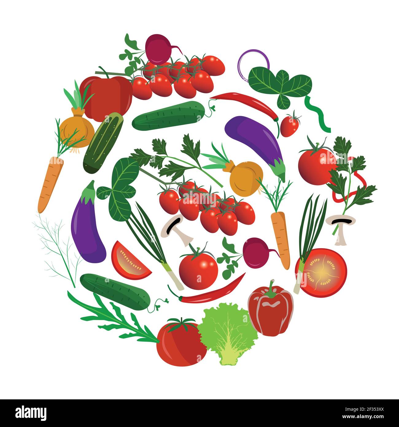 Vegetables healthy design illustration useful for banners , editable ...