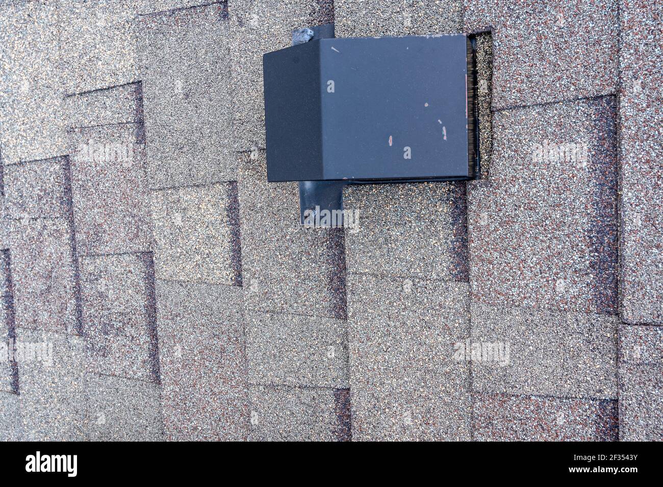 typical static passive vent installation on a residential roof Stock ...