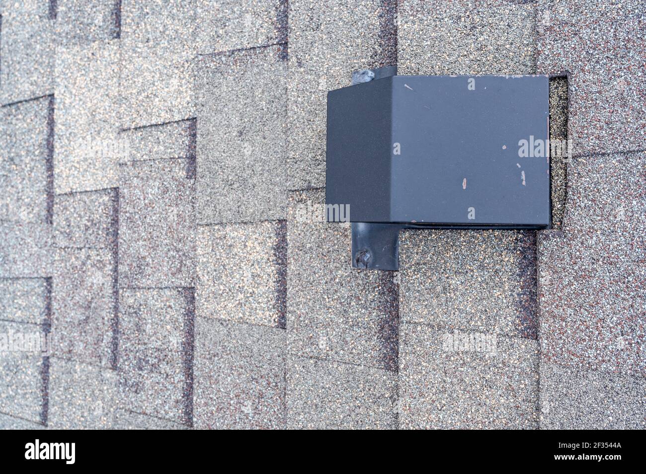 typical static passive vent installation on a residential roof Stock ...