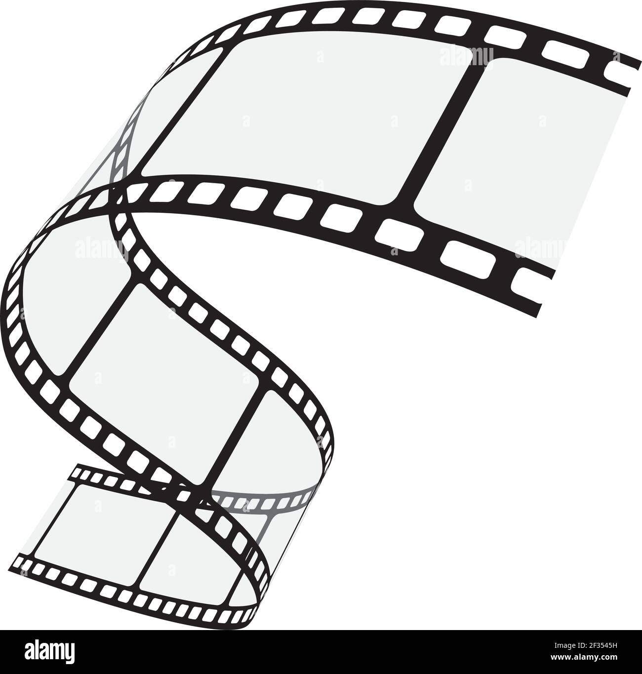 3D Film strip in wave shape isolated vector illustration. Movie and ...