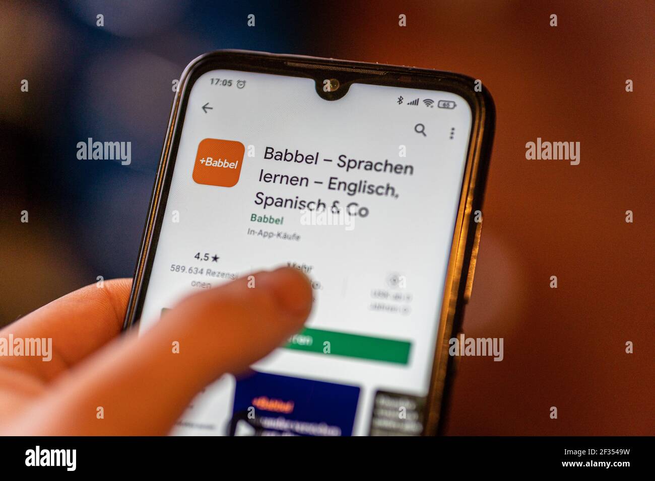 BERLIN, GERMANY - Mar 13, 2021: The language learning app Babbel is ...