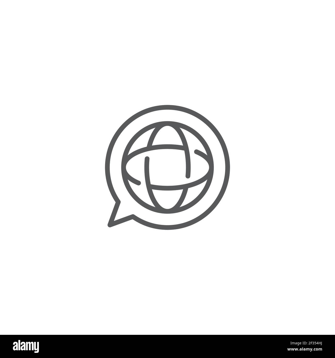 translation globe line icon outline vector sign linear style pictogram ...