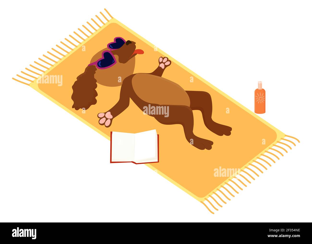 Dog sunbathing Stock Vector Images - Alamy