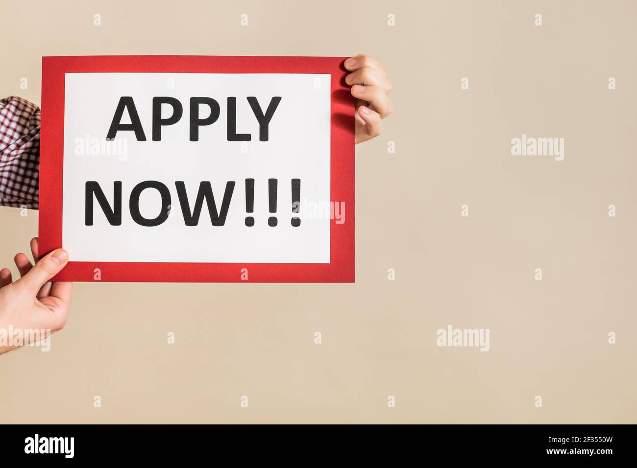 Apply now text on hi-res stock photography and images - Alamy