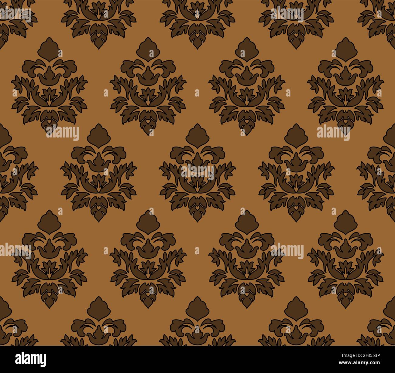 Damask Seamless Pattern. Elegant Outline Design in Royal Baroque Style ...