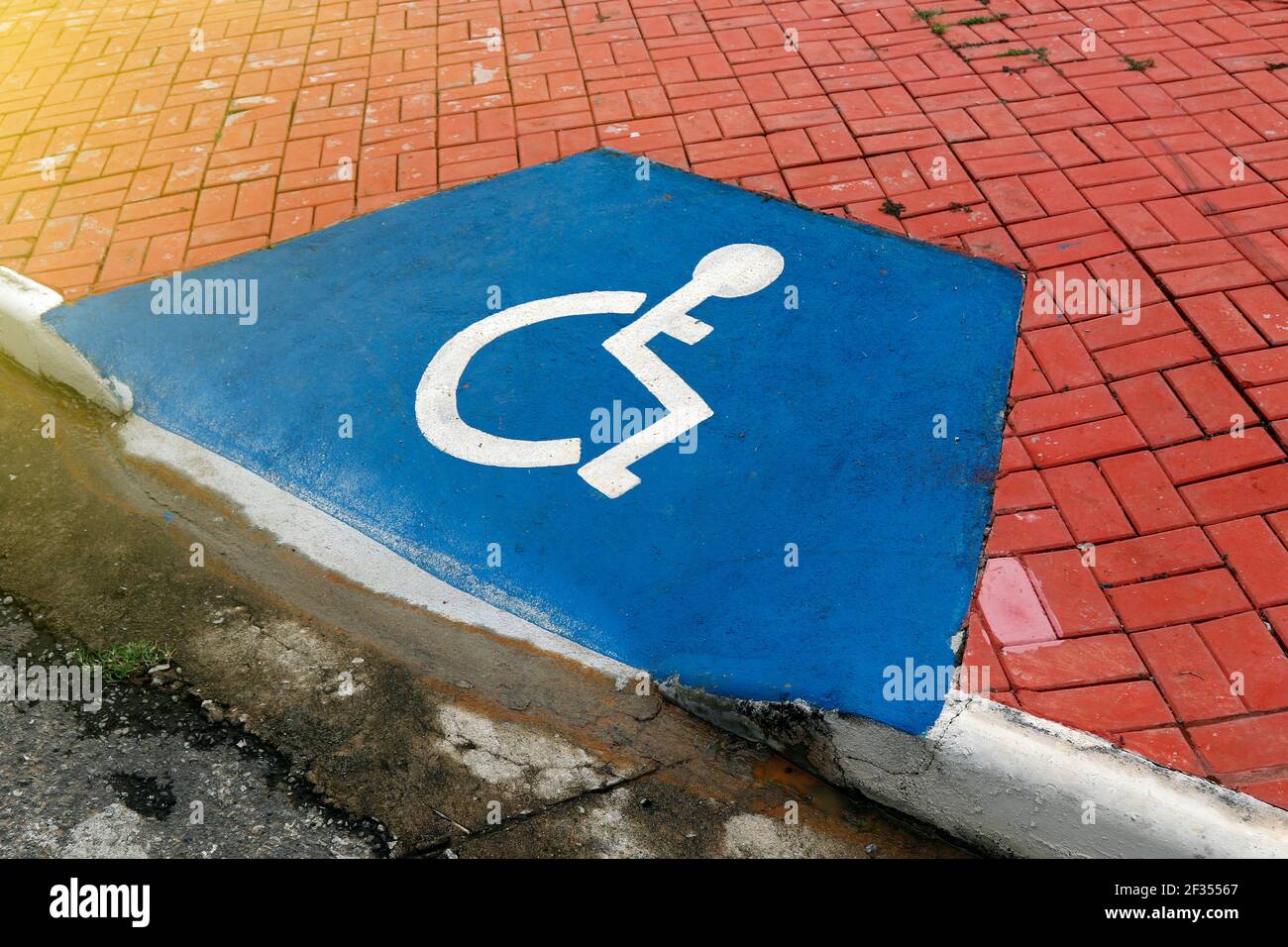 accessibility ramp for wheelchair users with accessibility symbol ...