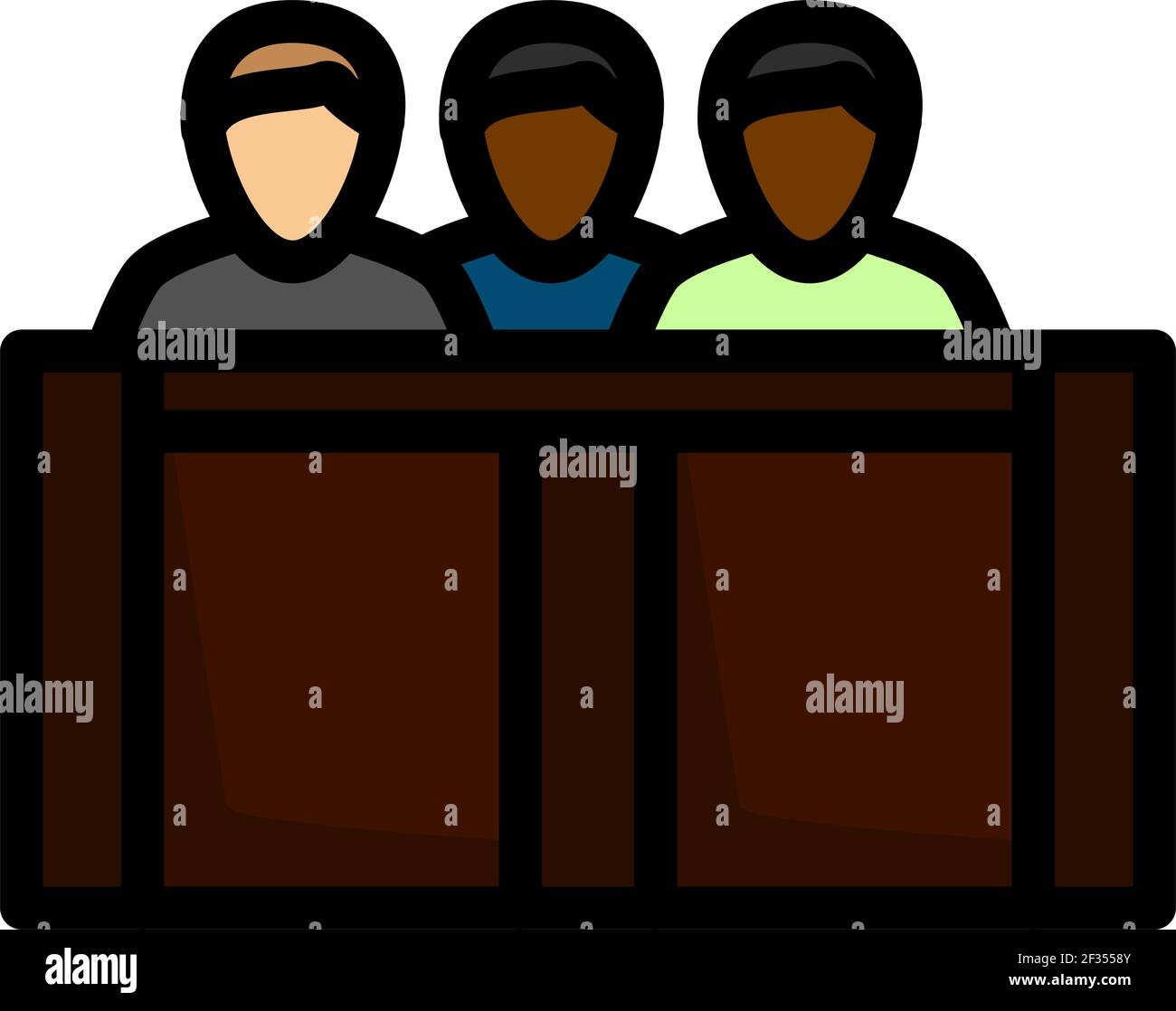 Jury Icon. Editable Thick Outline With Color Fill Design. Vector ...