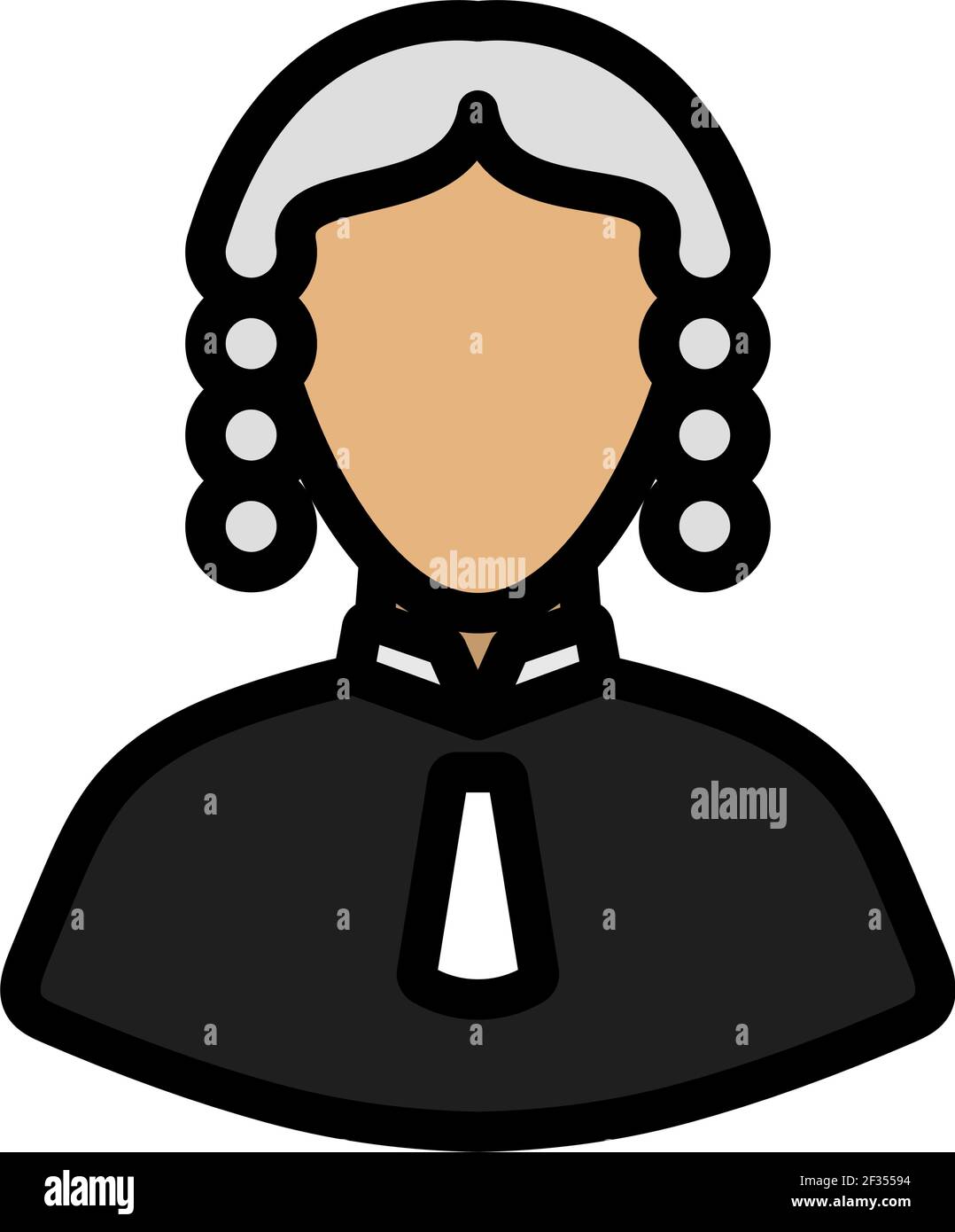 Judge Icon. Editable Thick Outline With Color Fill Design. Vector ...