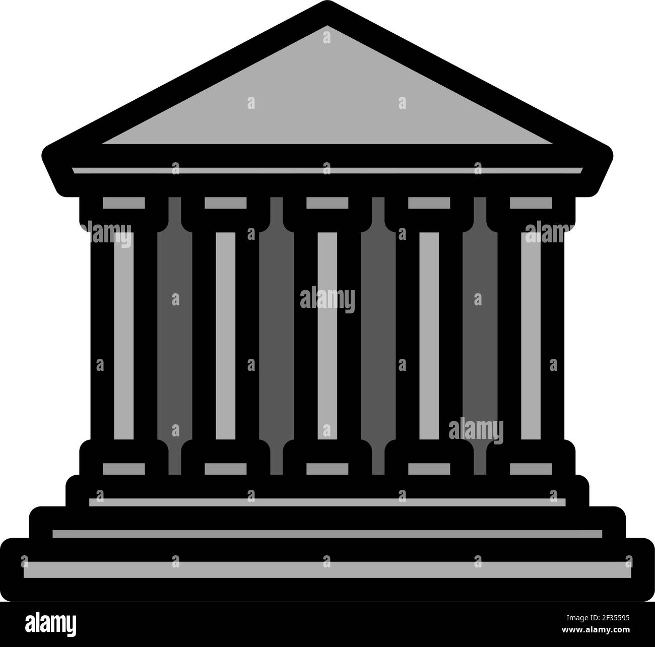 Courthouse Icon. Editable Thick Outline With Color Fill Design. Vector ...