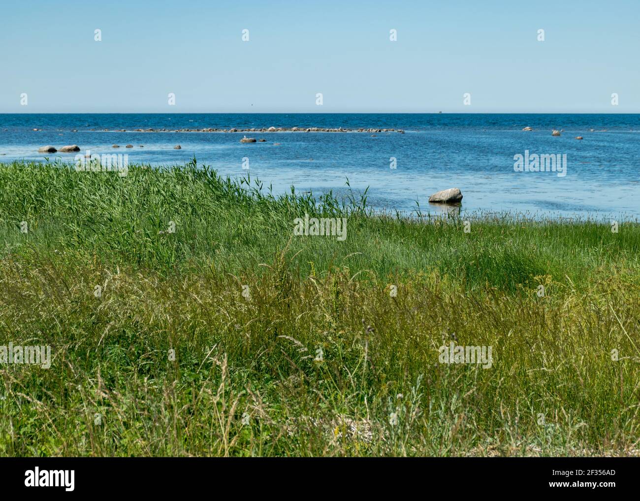 landscape with traditional coastal view, Saaremaa Island, Estonia Stock ...