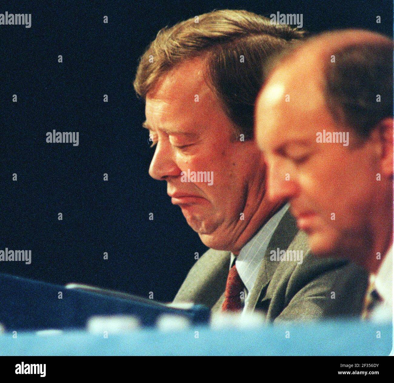 Kenneth Clarke MP alseep at the 1995 Tory Party Conference Dbase Stock ...