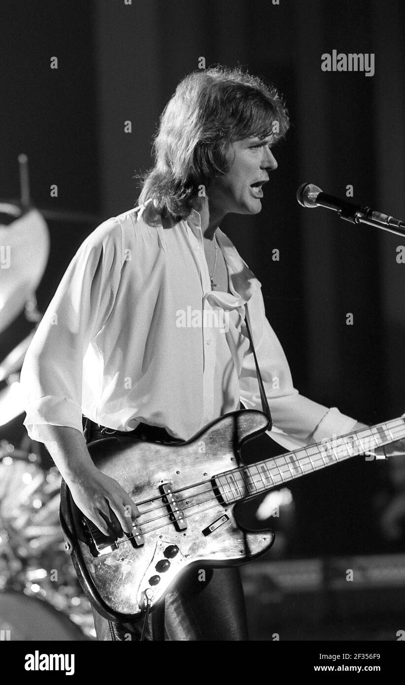 British Progressive rock band UK. 'Danger Money Tour' live gig in ...