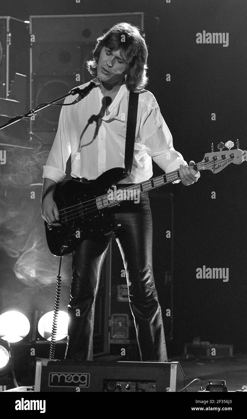 British Progressive rock band UK. 'Danger Money Tour' live gig in ...