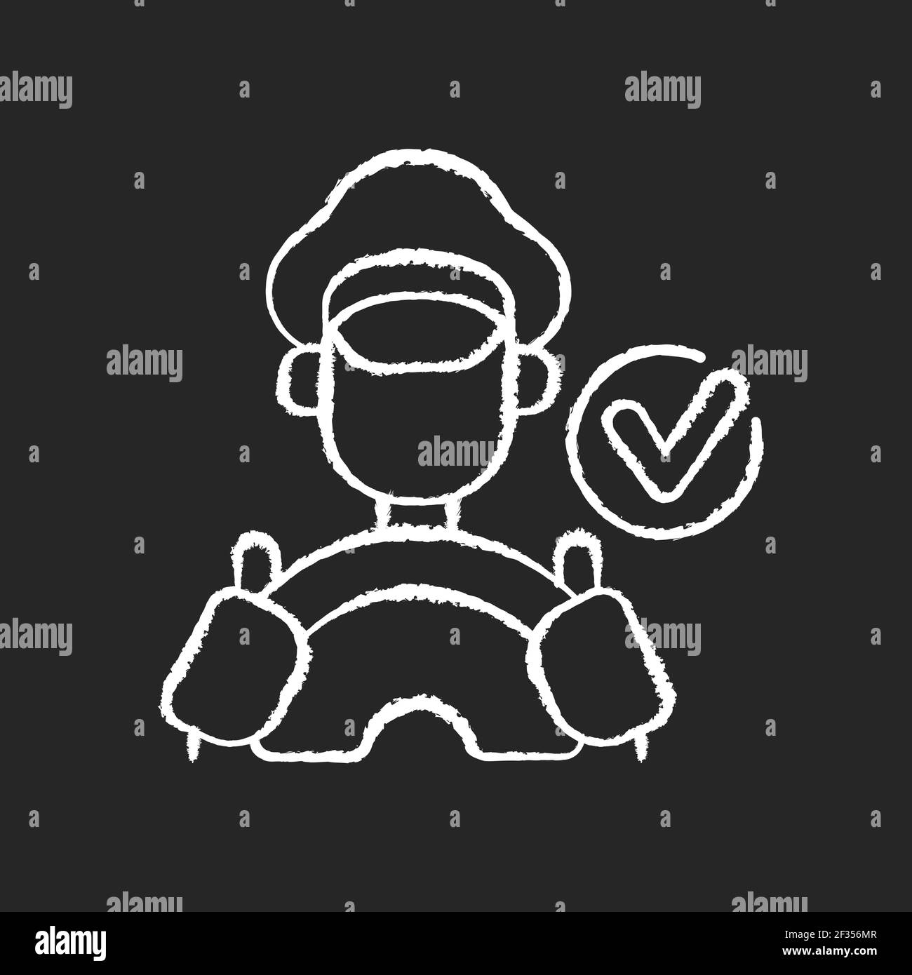 Verified drivers chalk white icon on black background Stock Vector ...