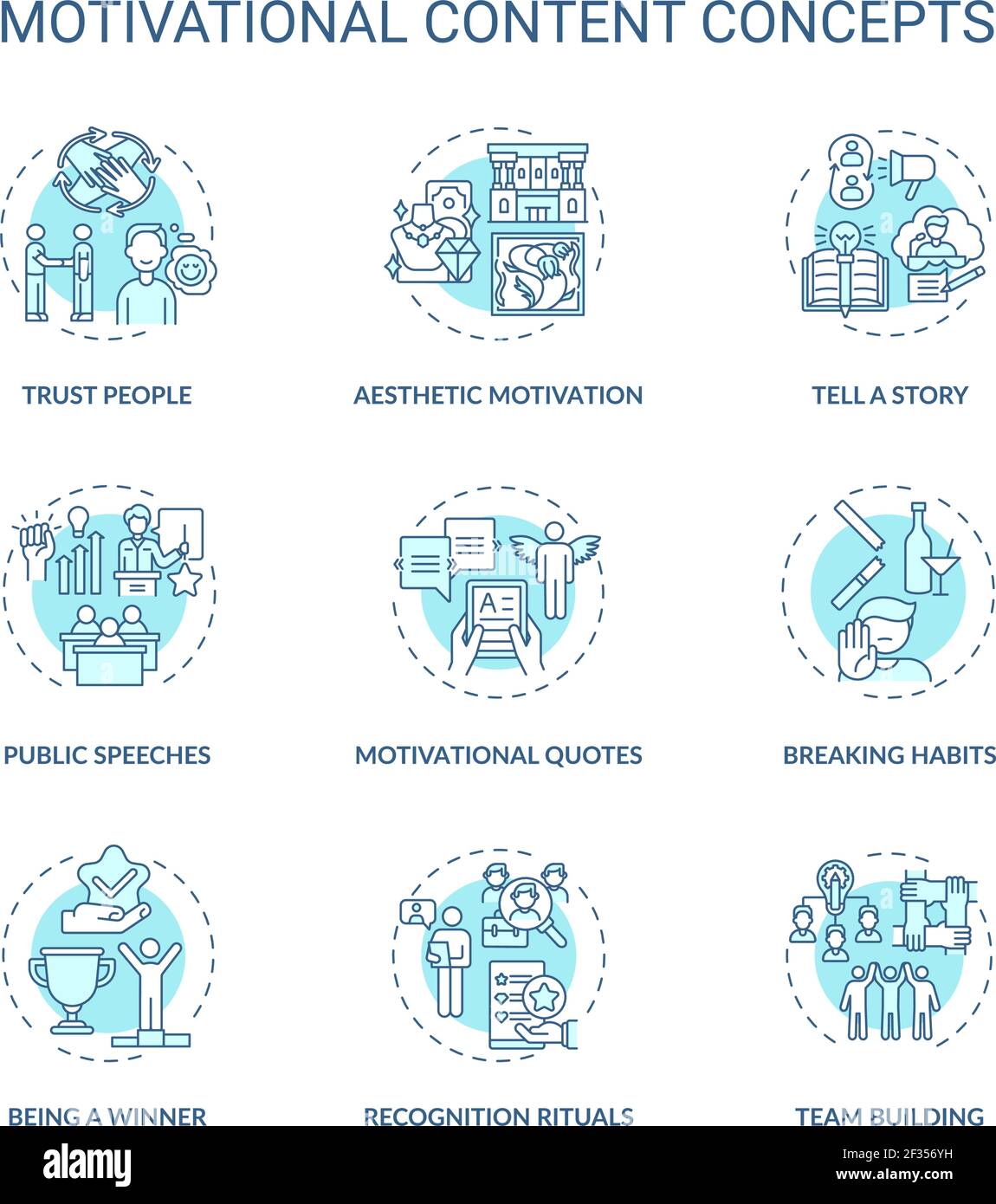 Motivational content concept icons set Stock Vector Image & Art - Alamy