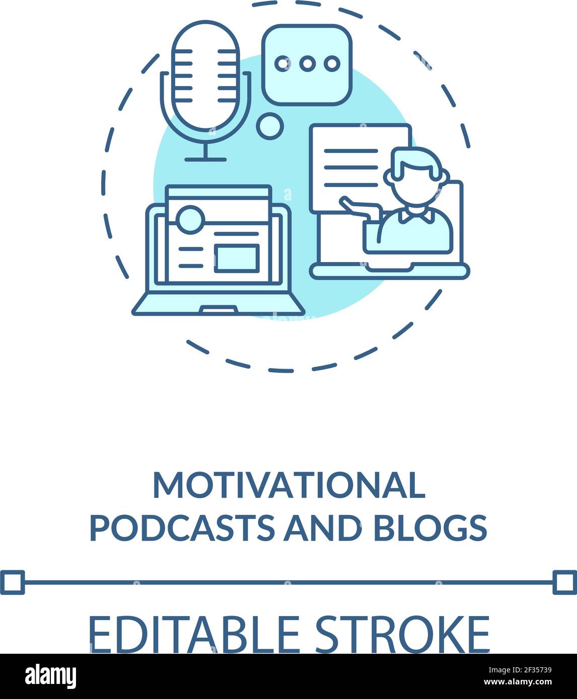 Motivational podcasts and blogs concept icon Stock Vector Image & Art ...