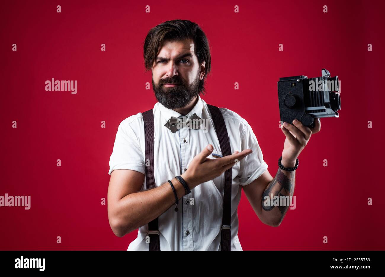 masculinity and charisma. retro photographing concept. old fashioned ...