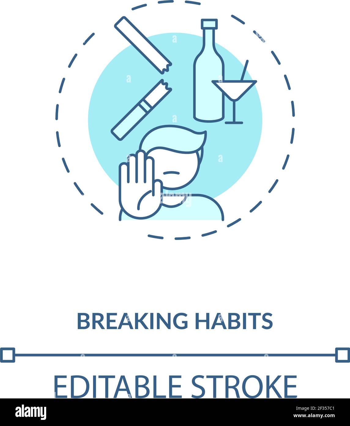 Breaking habits concept icon Stock Vector Image & Art - Alamy