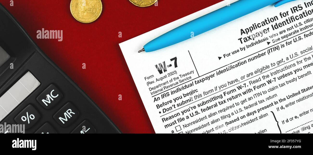 Irs form w 7 application for irs individual taxpayer identification ...