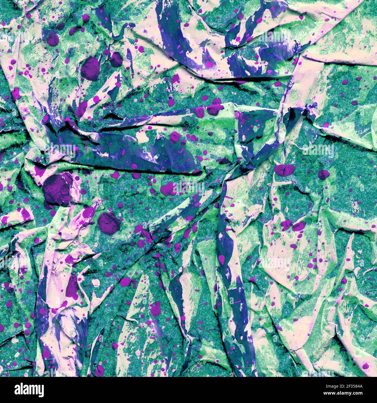 Contemporary abstract art illustration. Wrinkled paper texture paint ...