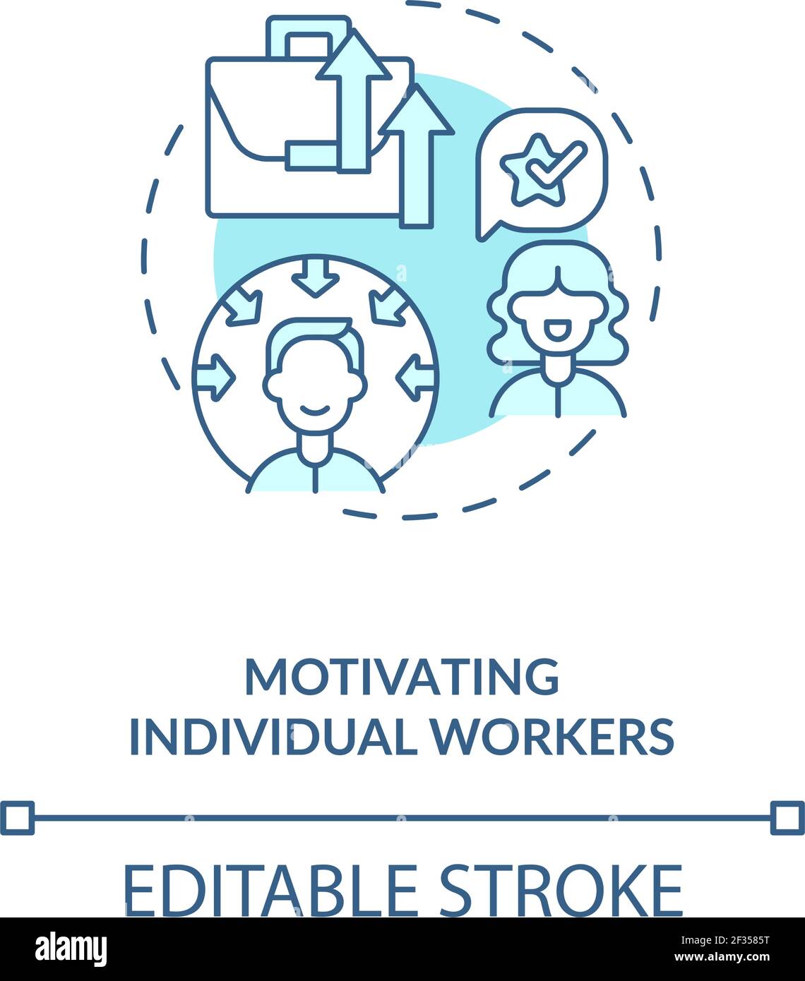 Motivating individual workers concept icon Stock Vector Image & Art - Alamy