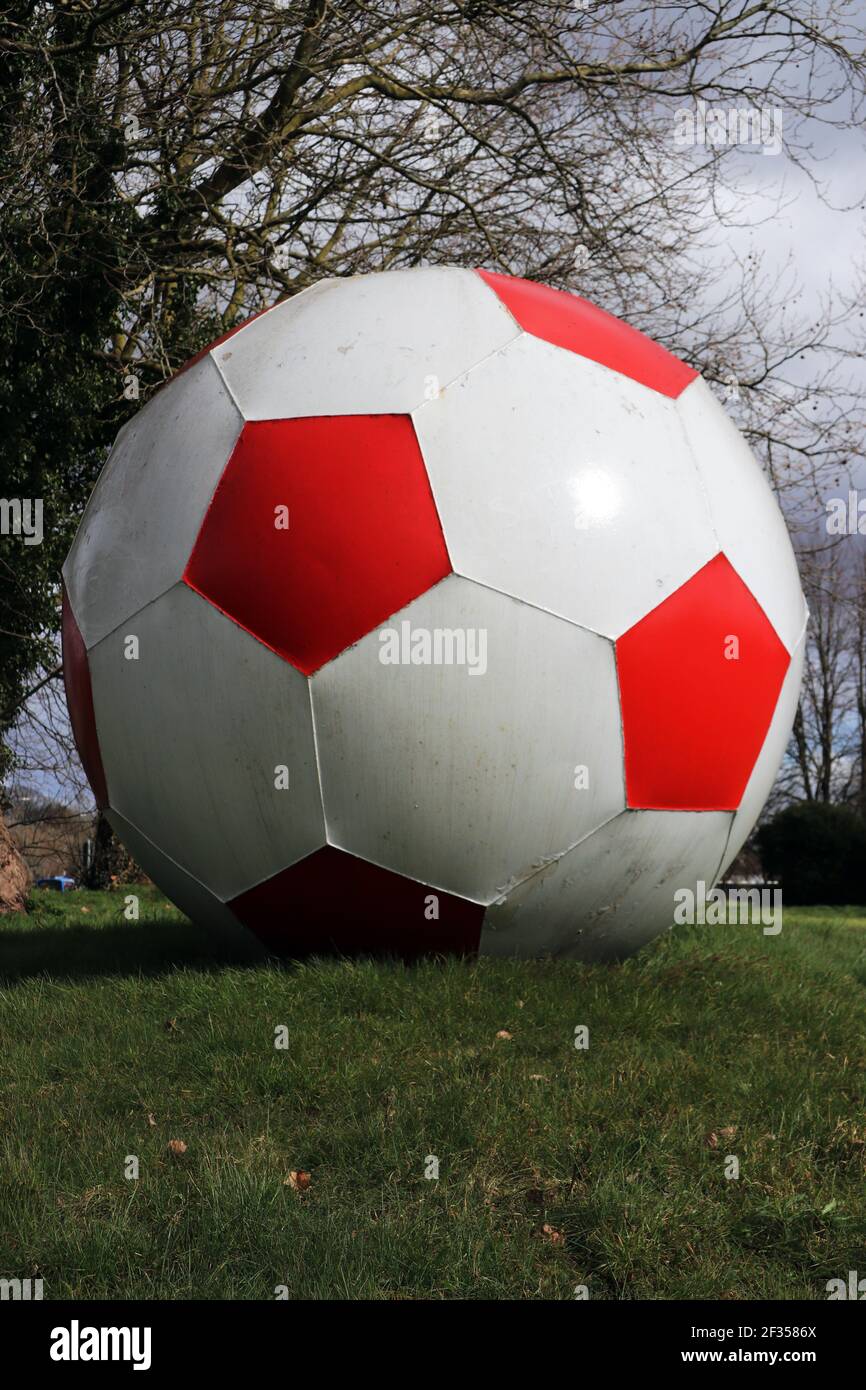 Giant Football outside Crawley Town Football Club Stock Photo - Alamy