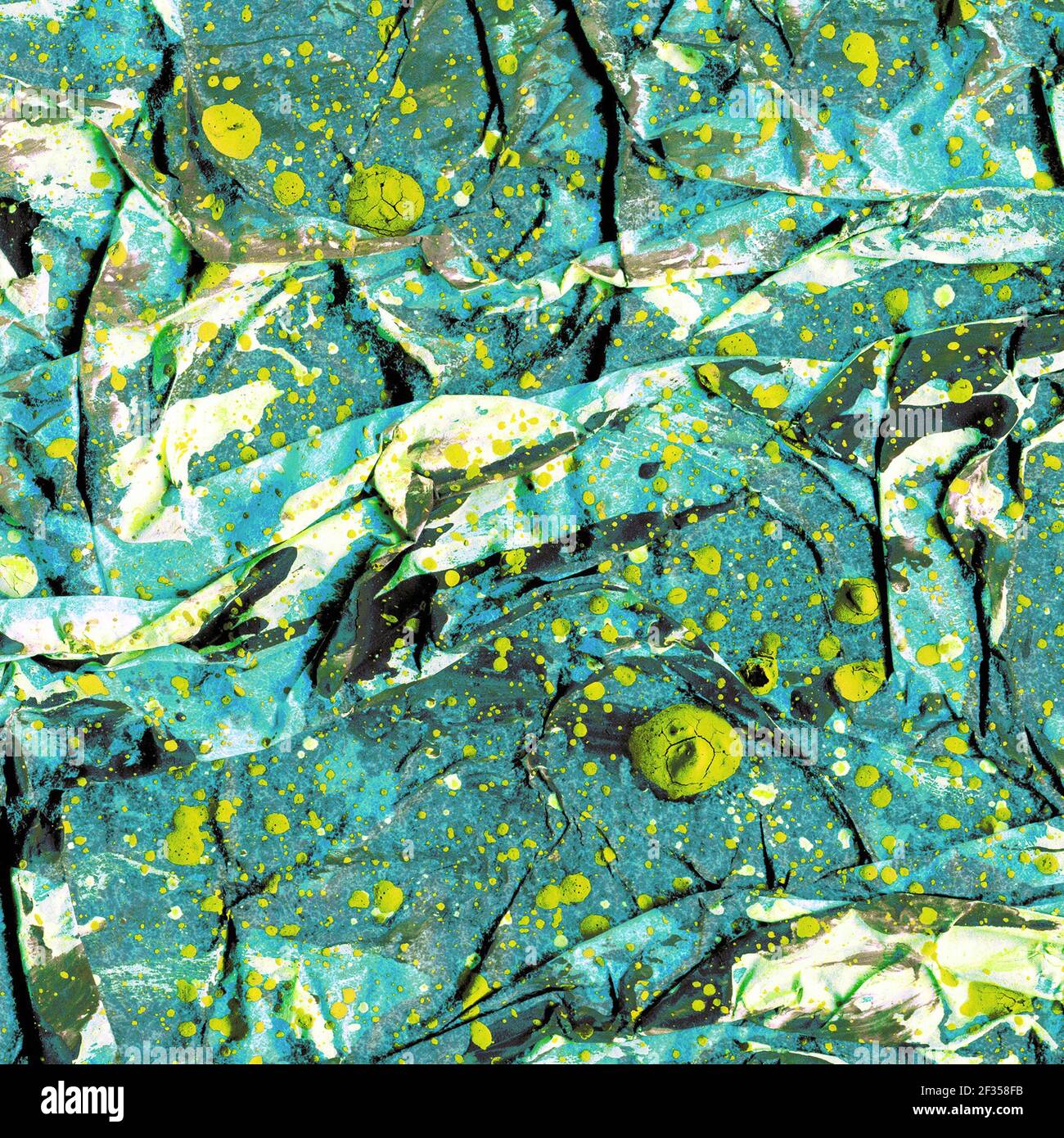 Contemporary abstract art illustration. Wrinkled paper texture paint ...