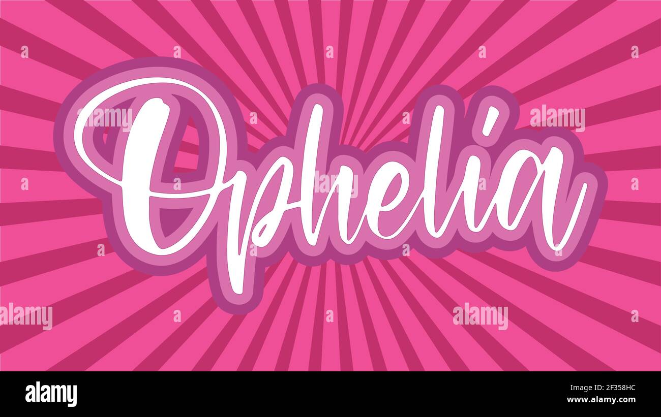 Ophelia Typography with Japanese Pink Sunburst Stock Vector Image & Art ...