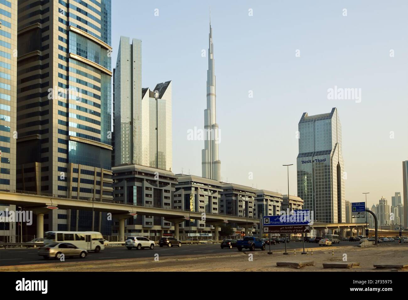 Modern skyscrapers, Sheikh zayed road, Dubai, United Arab Emirates ...