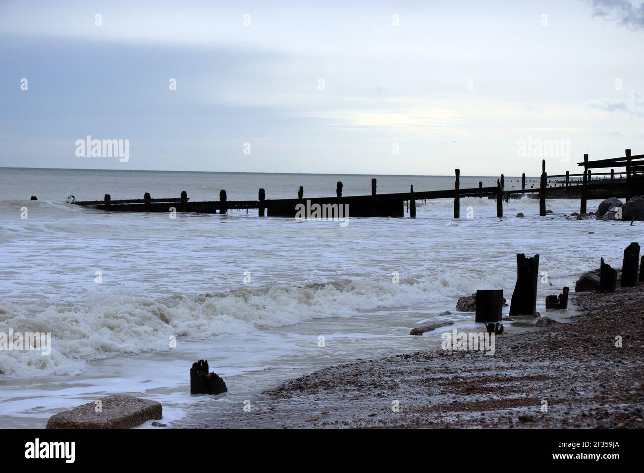 Groynes in the sea Stock Photo - Alamy