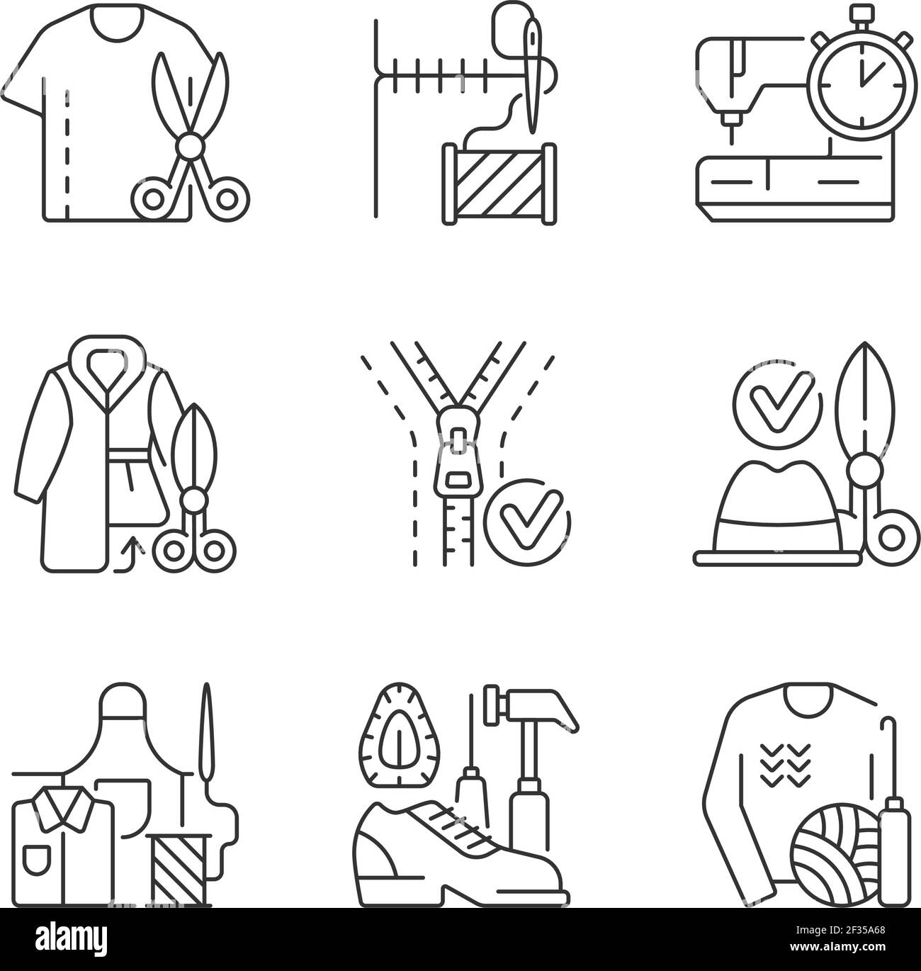 Sewing linear icons set Stock Vector Image & Art - Alamy