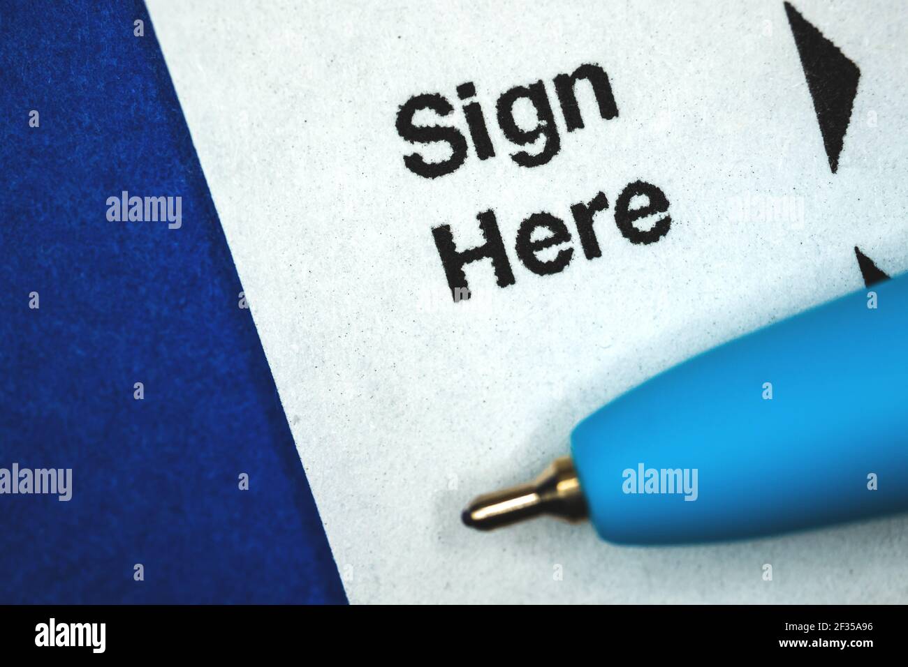 Sign here, signature contract business concept with documents and pen ...