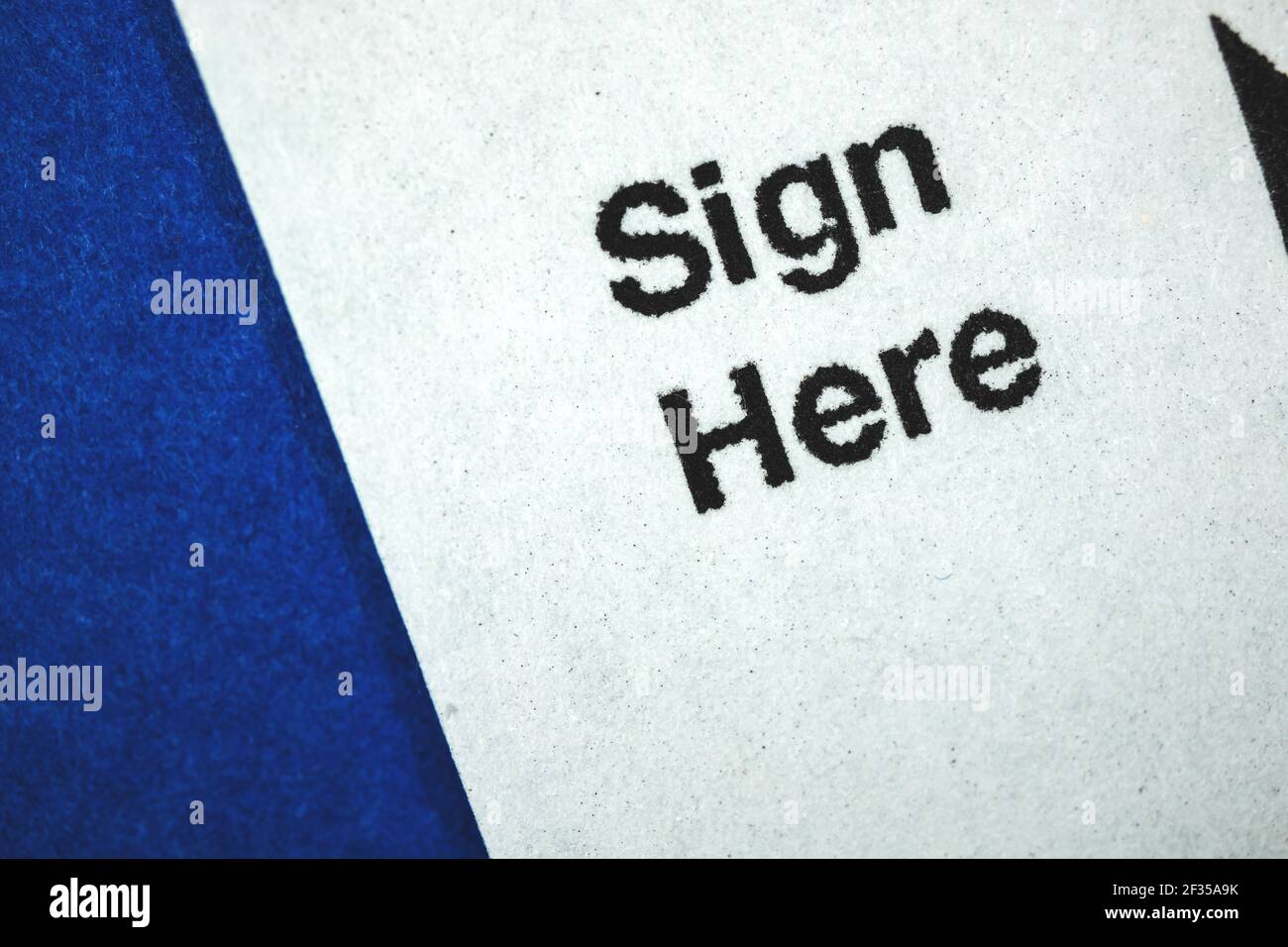 Signature box concept, sign here text, business form Stock Photo - Alamy