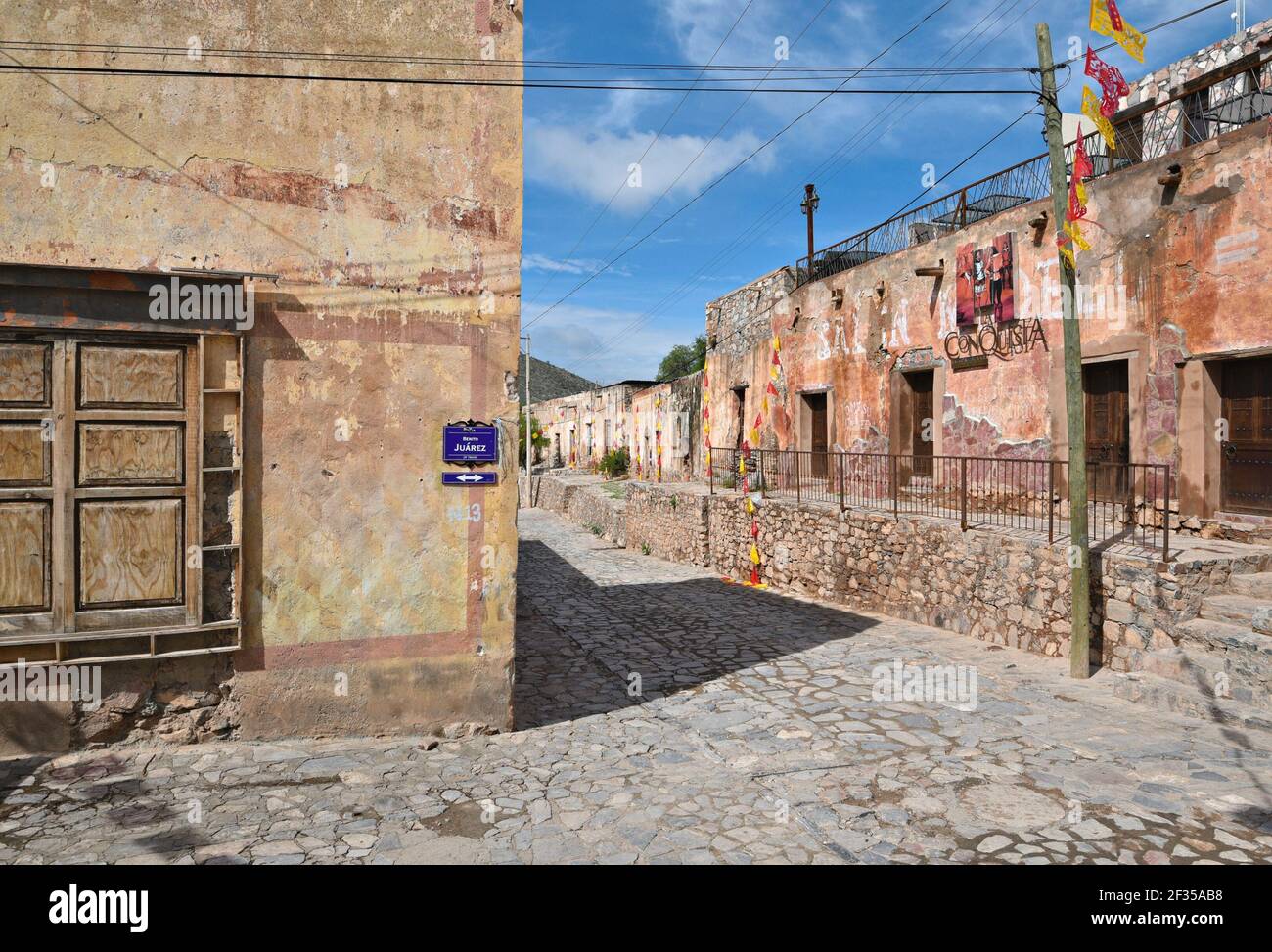 Colonial abandoned stone houses in the historic ghost town Cerro de San ...