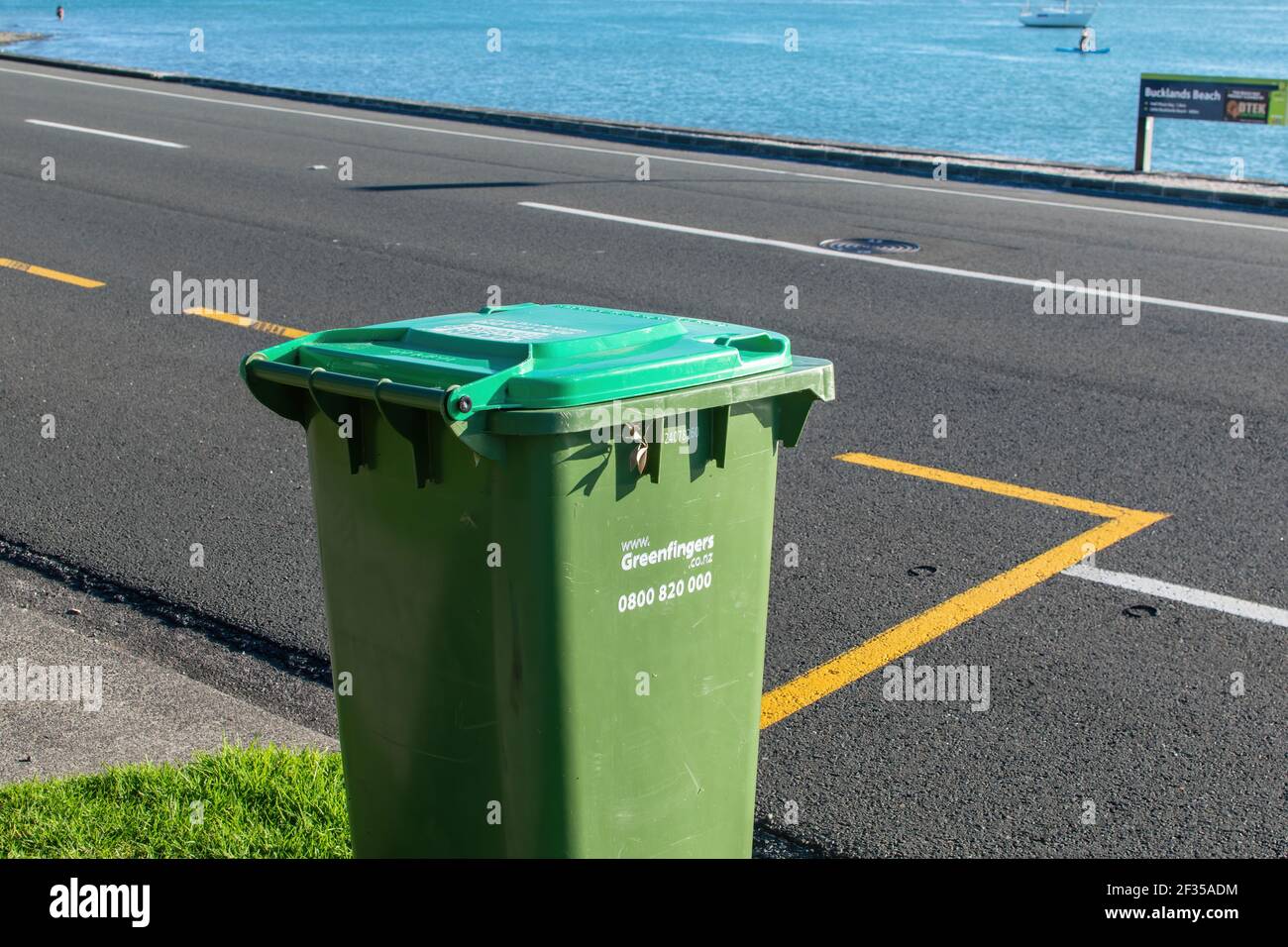 AUCKLAND, NEW ZEALAND - Mar 01, 2021: View of GreenFingers garden waste ...