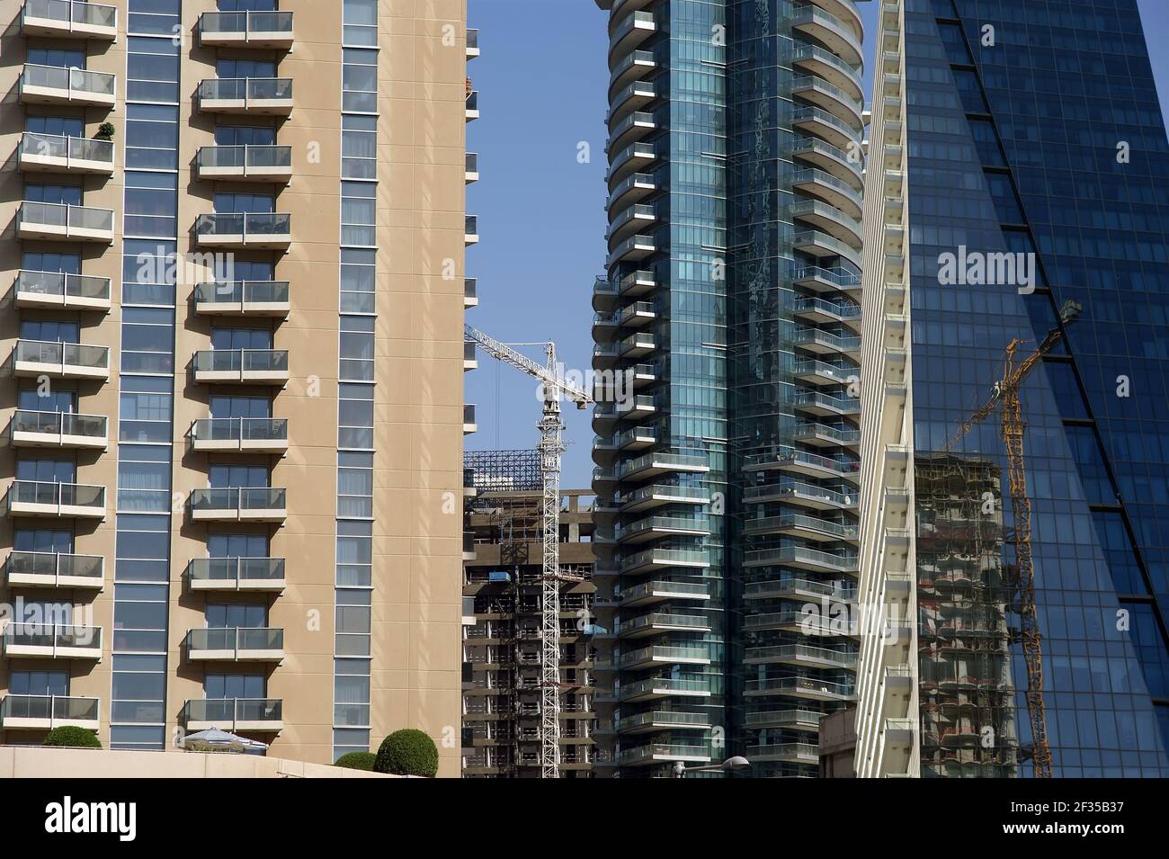Modern skyscrapers, Dubai Marina, Dubai, United Arab Emirates Stock ...