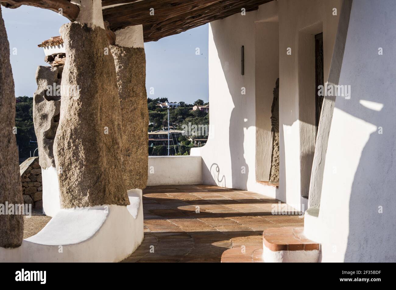 A closeup shot of a white building in Porto Cervo, Sardinia Stock Photo ...