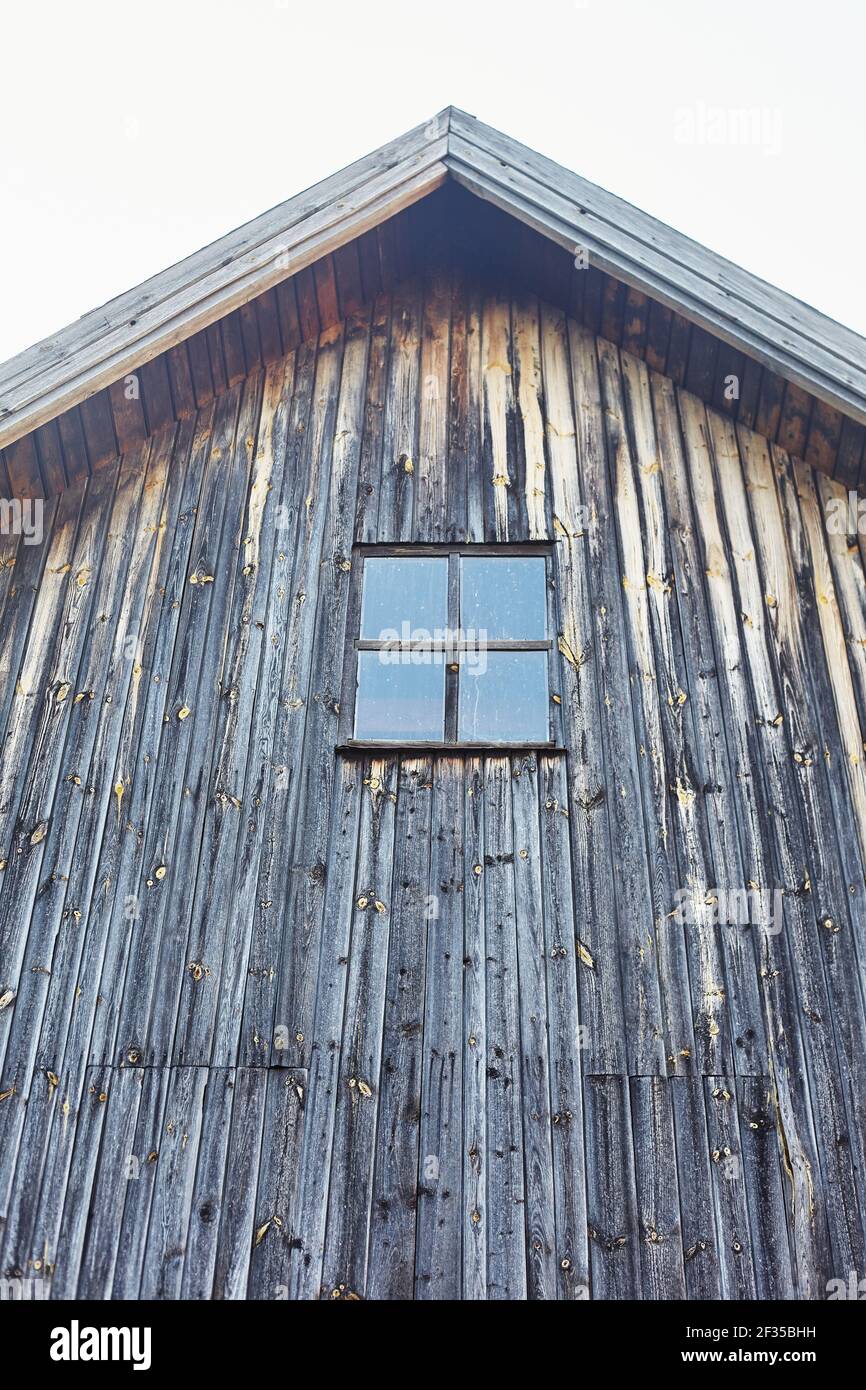 Traditional architecture of wooden houses. Old wooden window Stock ...