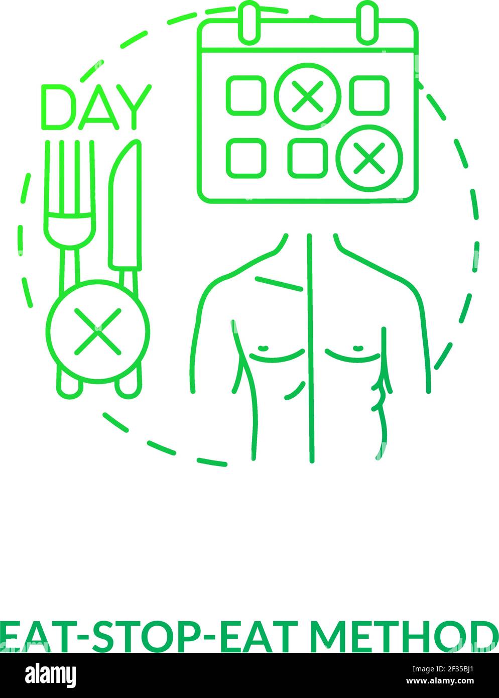 Eat-stop-eat method dark green concept icon Stock Vector Image & Art ...