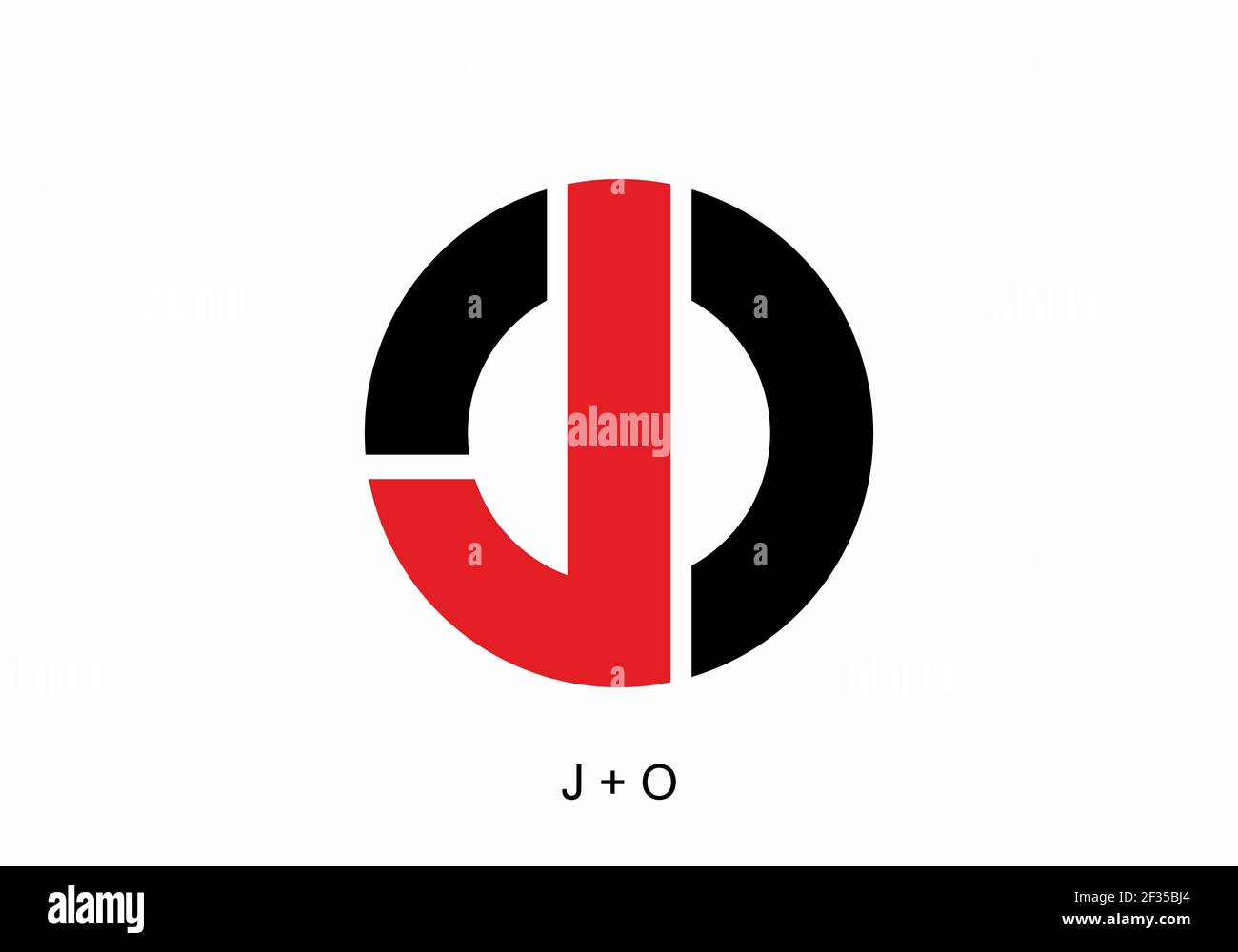 Black and red of JO initial letter design Stock Vector Image & Art - Alamy