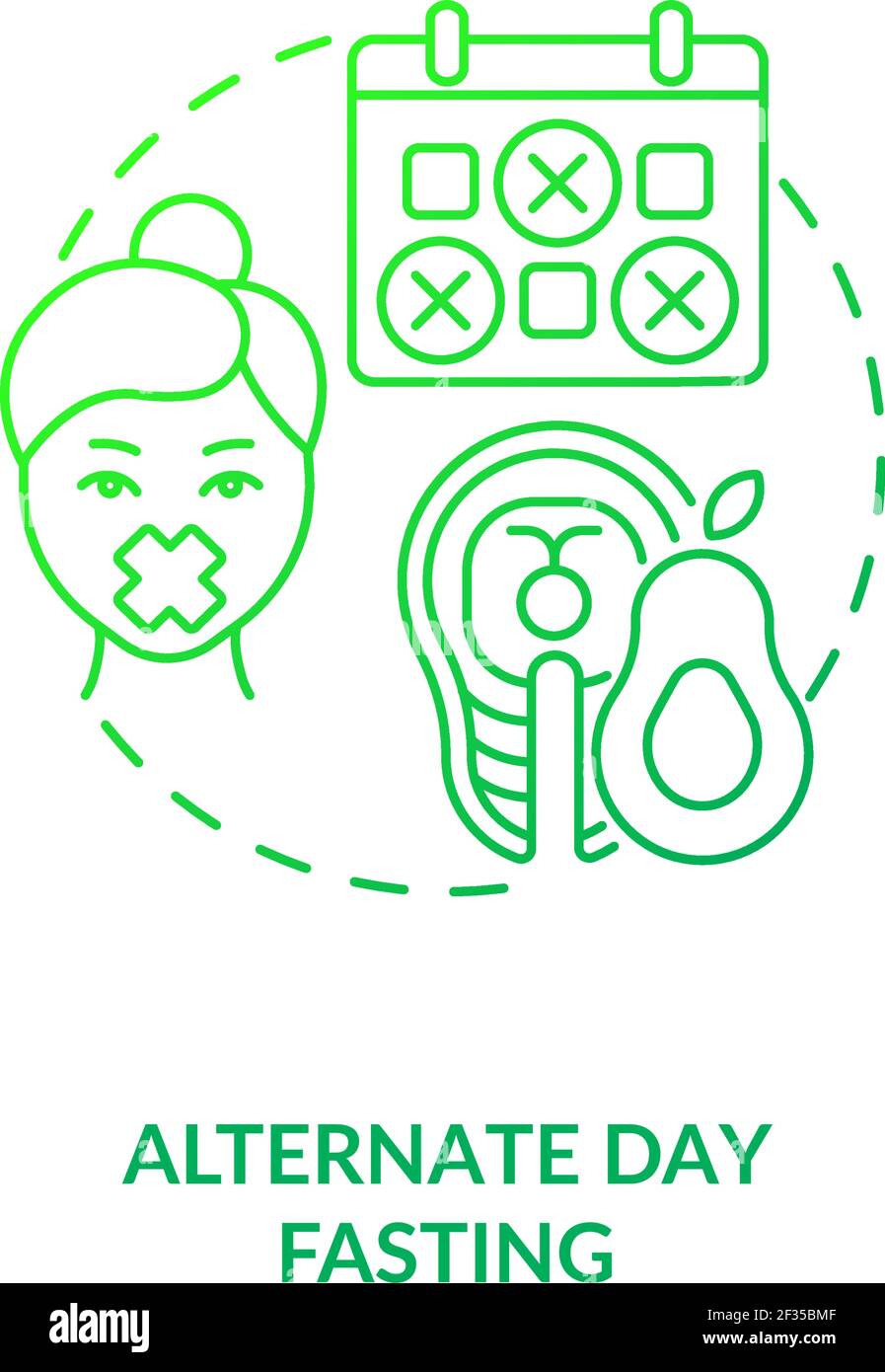 Alternate day fasting dark green concept icon Stock Vector Image & Art ...