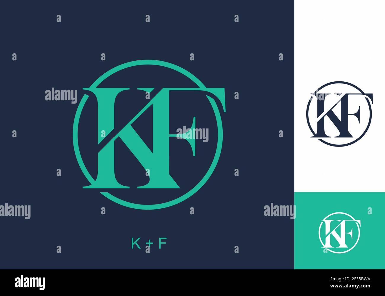KF initial letter in circle shape design Stock Vector Image & Art - Alamy