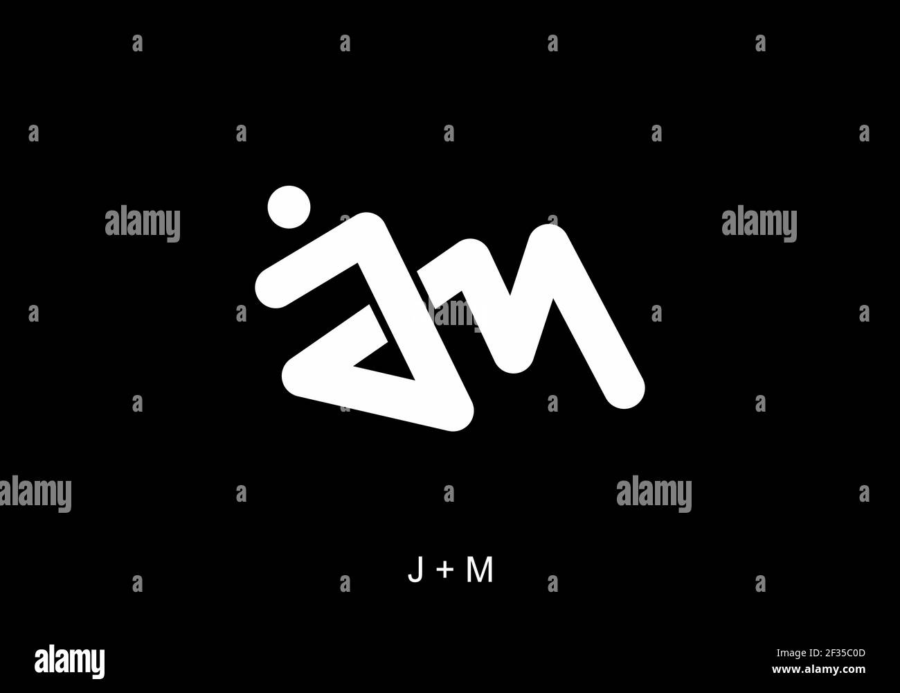 Black and white of JM initial letter design Stock Vector Image & Art ...
