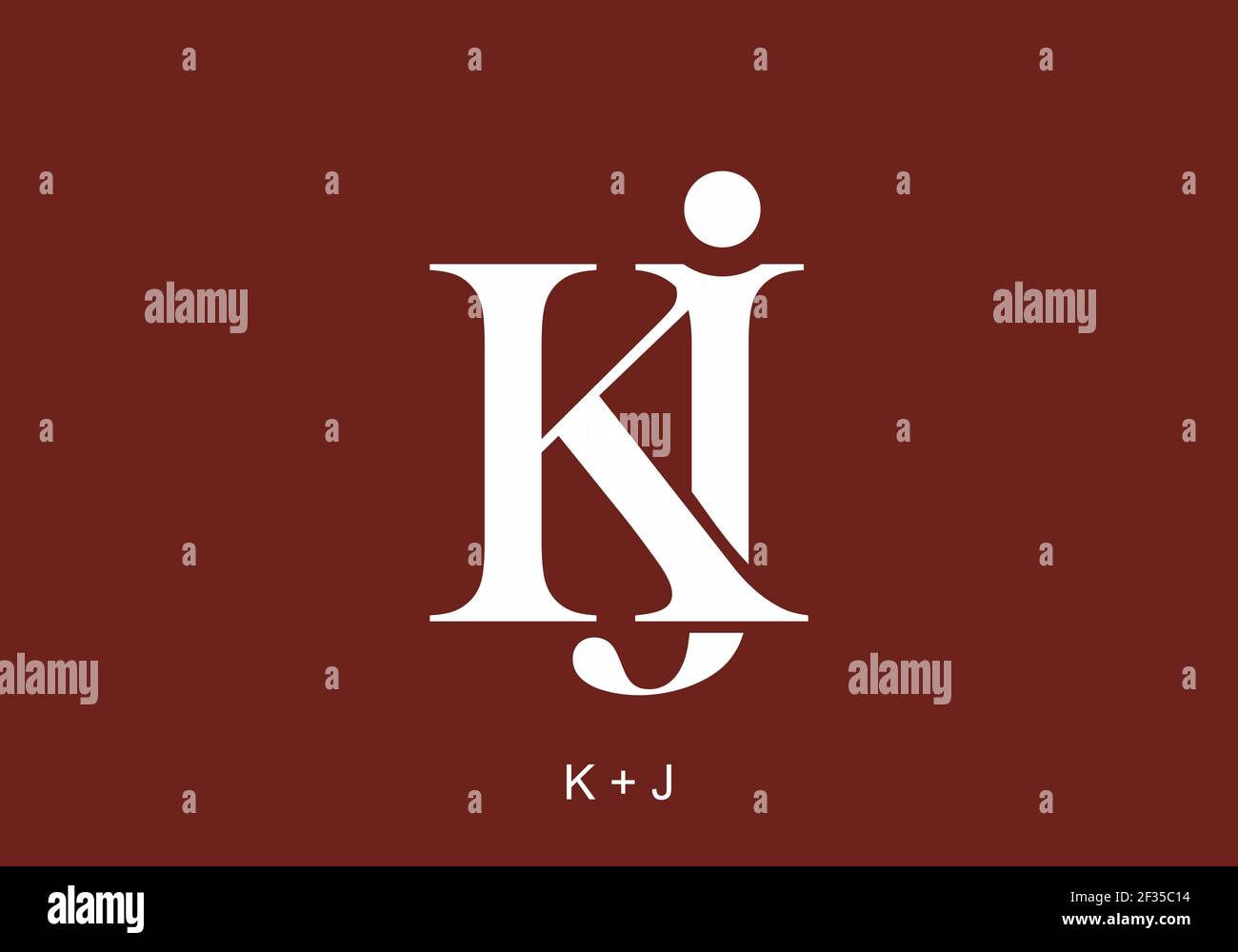 White and dark red of KJ initial letter design Stock Vector Image & Art ...