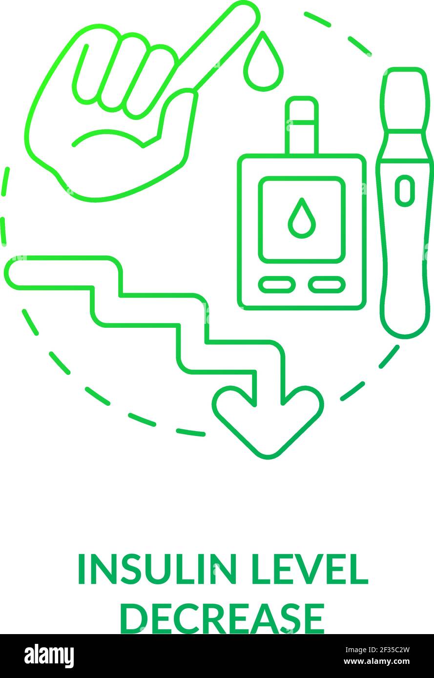 Insulin level decrease dark green concept icon Stock Vector Image & Art ...