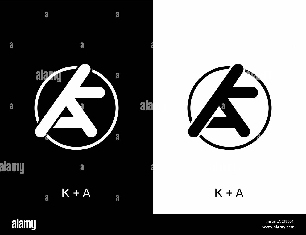 Black white of KA initial letter design Stock Vector Image & Art - Alamy