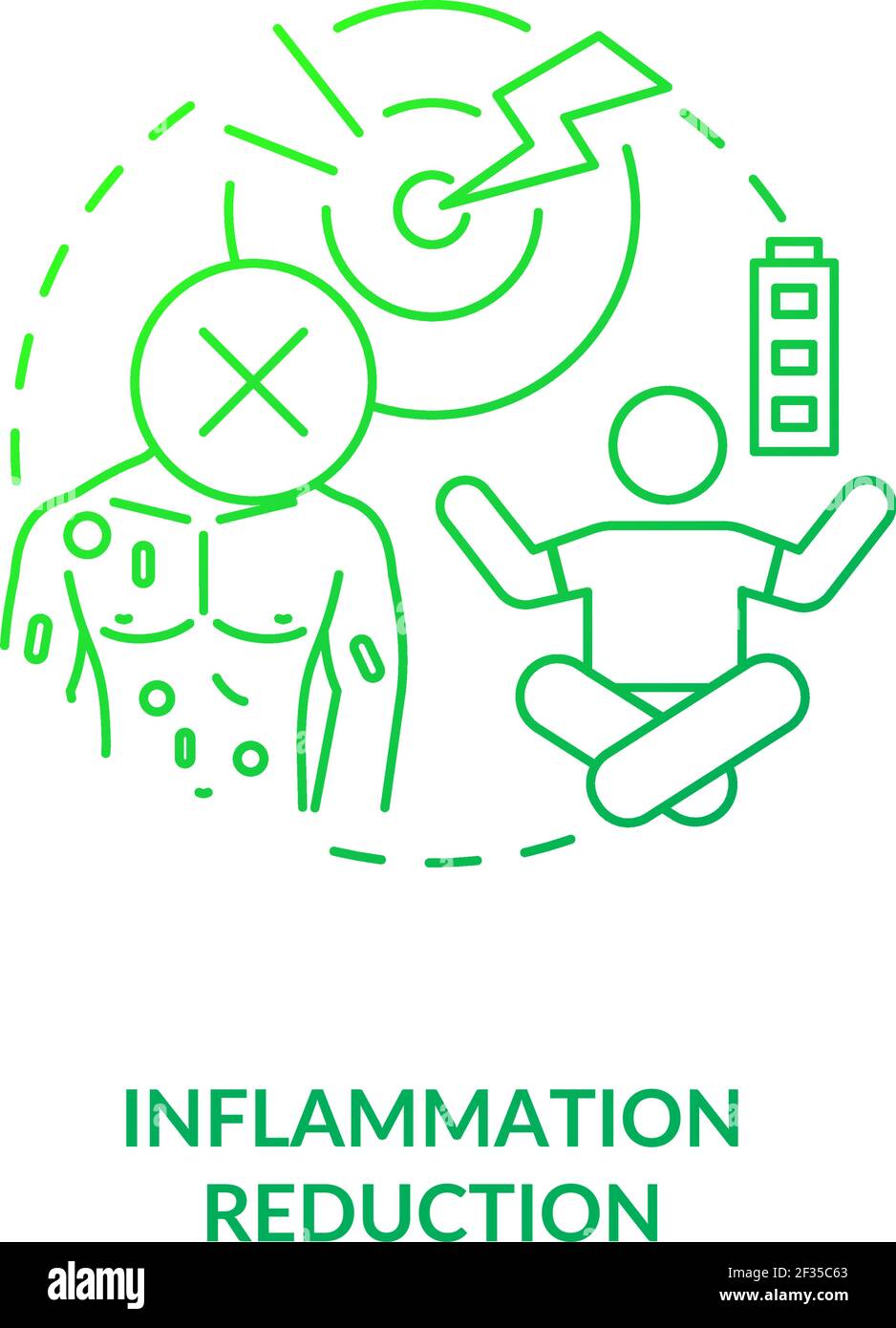 Inflammation reduction dark green concept icon Stock Vector Image & Art ...