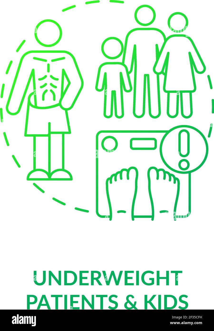 Underweight patients and kids dark green concept icon Stock Vector ...