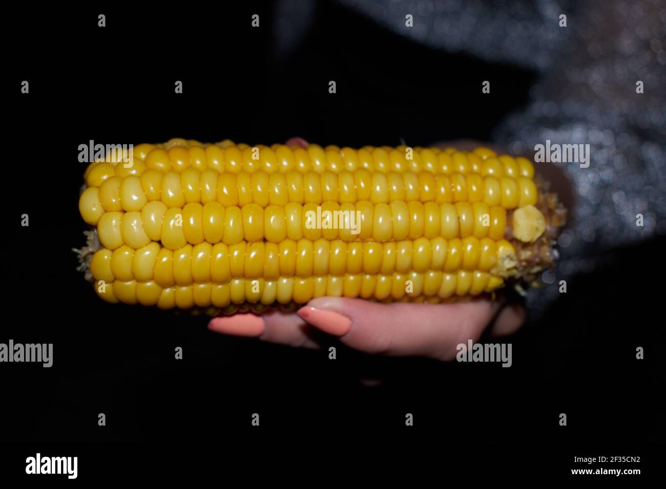 Corn boiled with salt from the village Stock Photo - Alamy